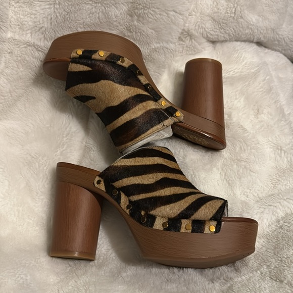 Vince Camuto | Shoes | Vince Camuto Zebra Print Open Toe Clogs | Poshmark